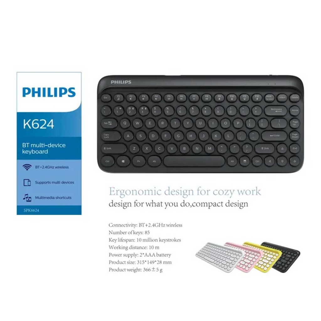 Philips K624 Bluetooth Multi-Device Keyboard | Quality Computer